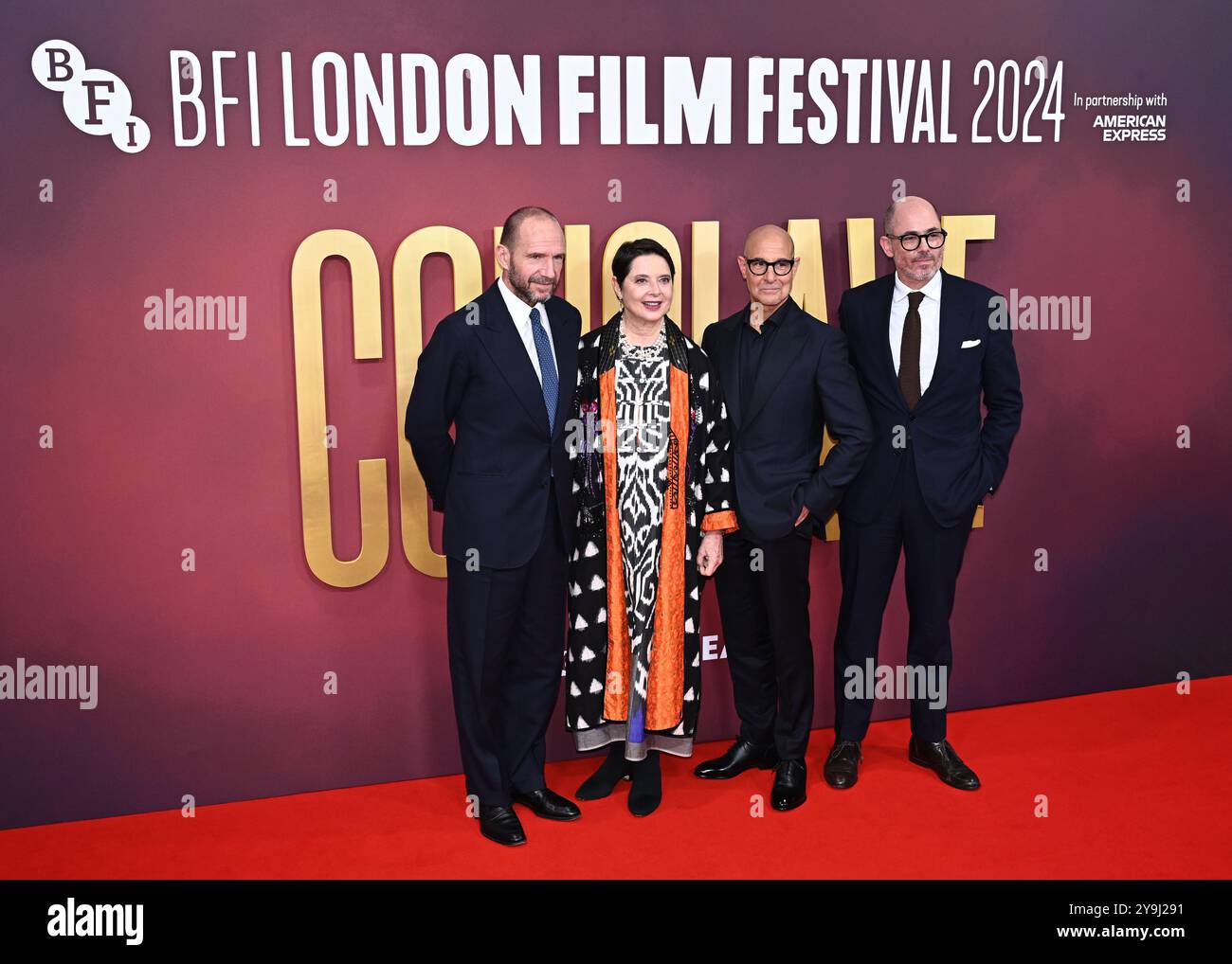 LONDON, ENGLAND: 10th October 2024: Ralph Fiennes, Isabella Rossellini ...