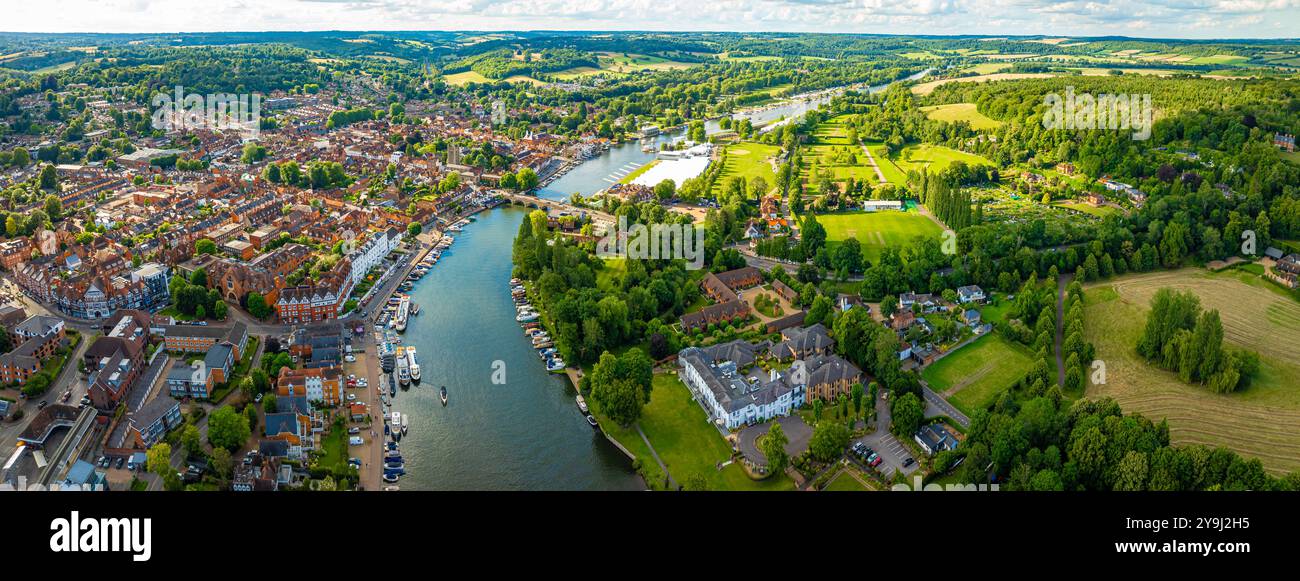View of Henley-on-Thames, a town and civil parish on the River Thames ...