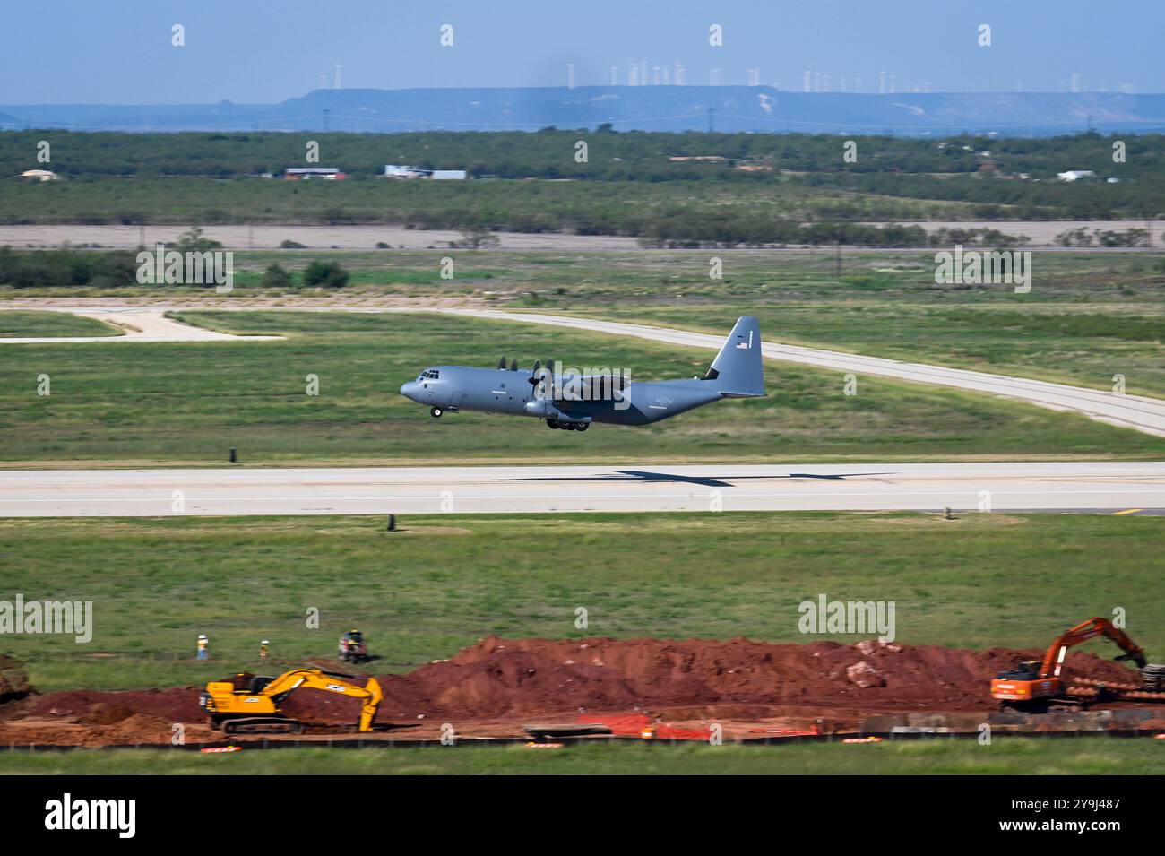 A U.S. Air Force C-130J Super Hercules lands during an honorary ...