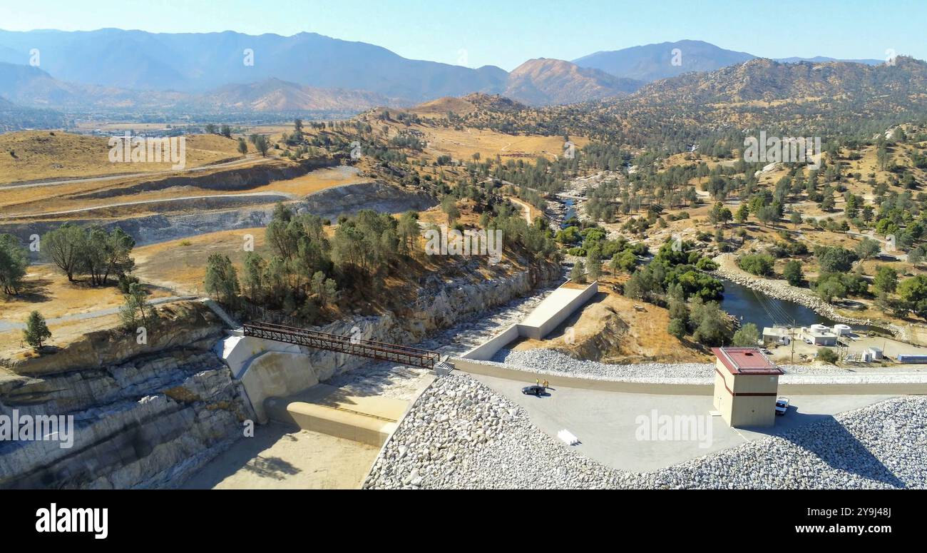 An aerial image of the Isabella Dam Safety Modification Project's ...