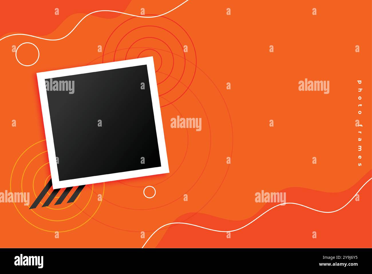 memphis style empty photo frame template to capture memory vector Stock ...