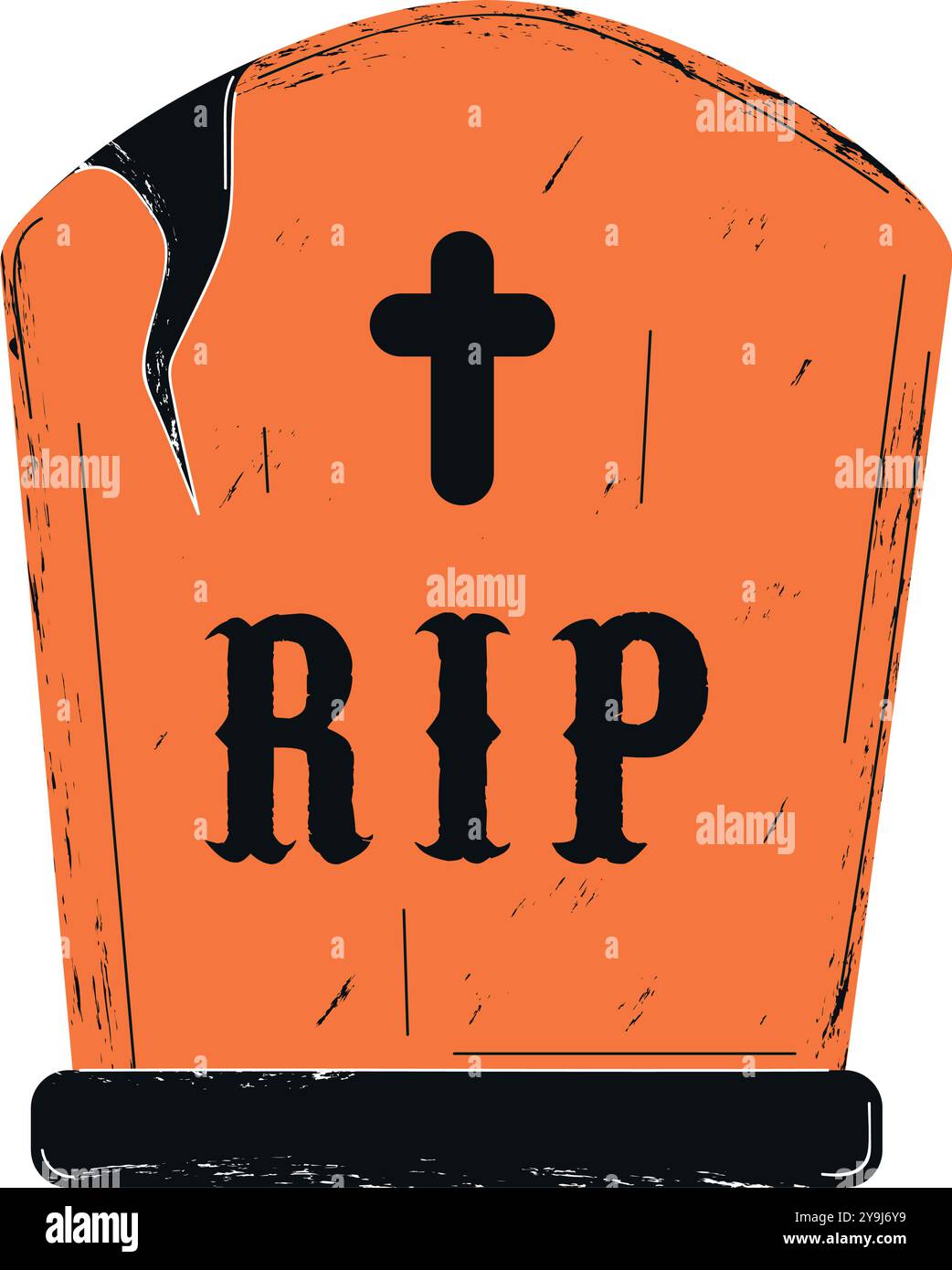 Halloween tombstone with RIP text and cracked details Vector Stock ...