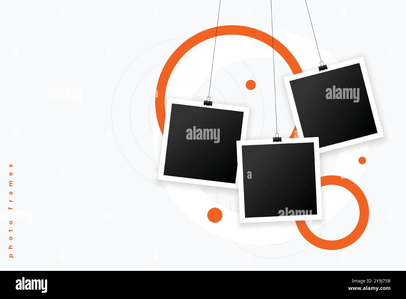 set of hanging photo frame to make your collages eye catching vector ...