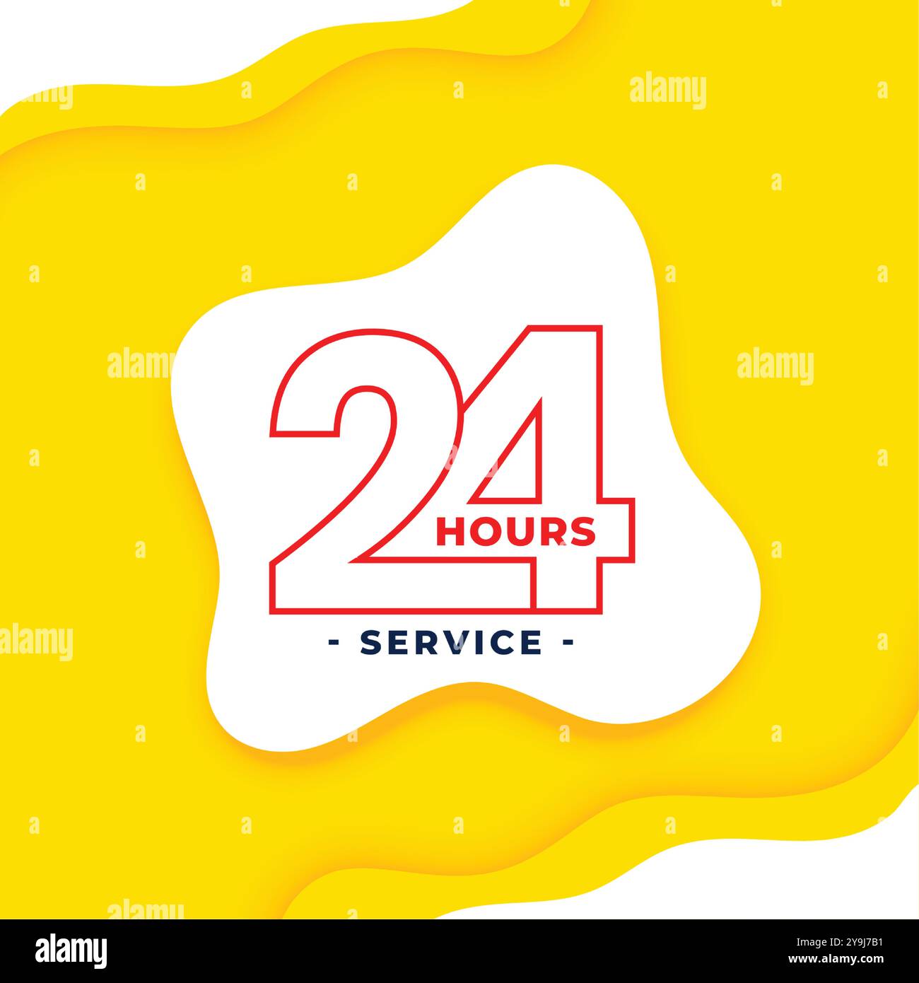 24 hours a day service availability fluid background vector Stock ...
