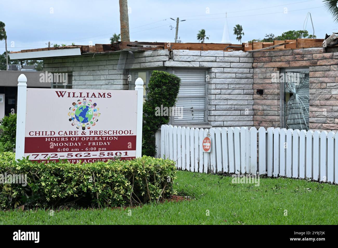 A preschool building was damaged by Hurricane Milton in Vero Beach ...