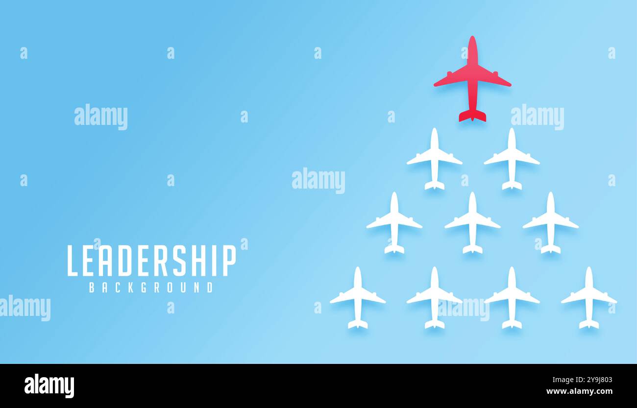 red airplane inspiration background with positive leadership power ...