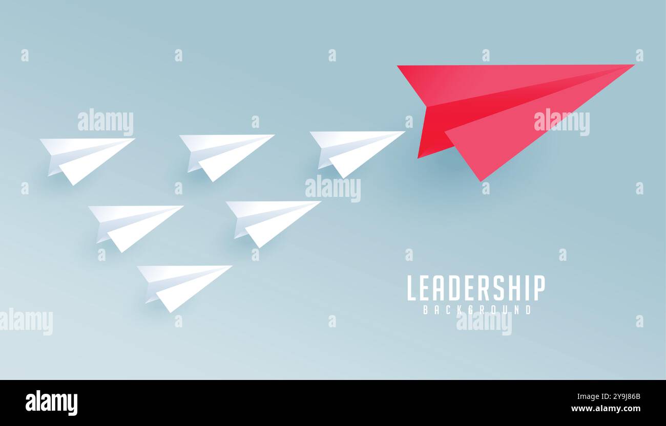 paper style red aircraft represent the journey to success of leader vector Stock Vector Image ...