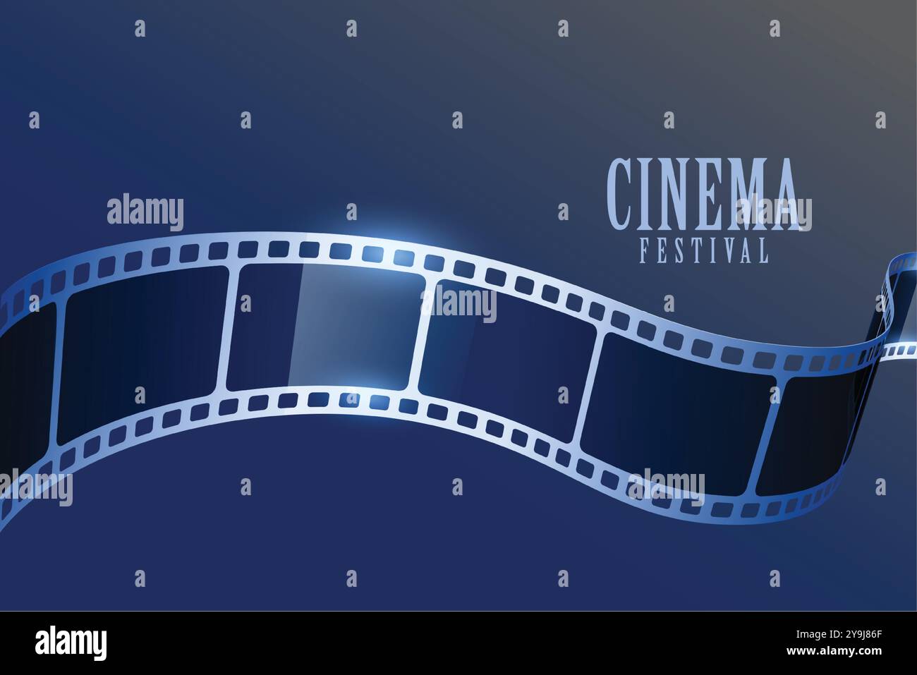 realistic vintage film strip design for cinema festival background ...