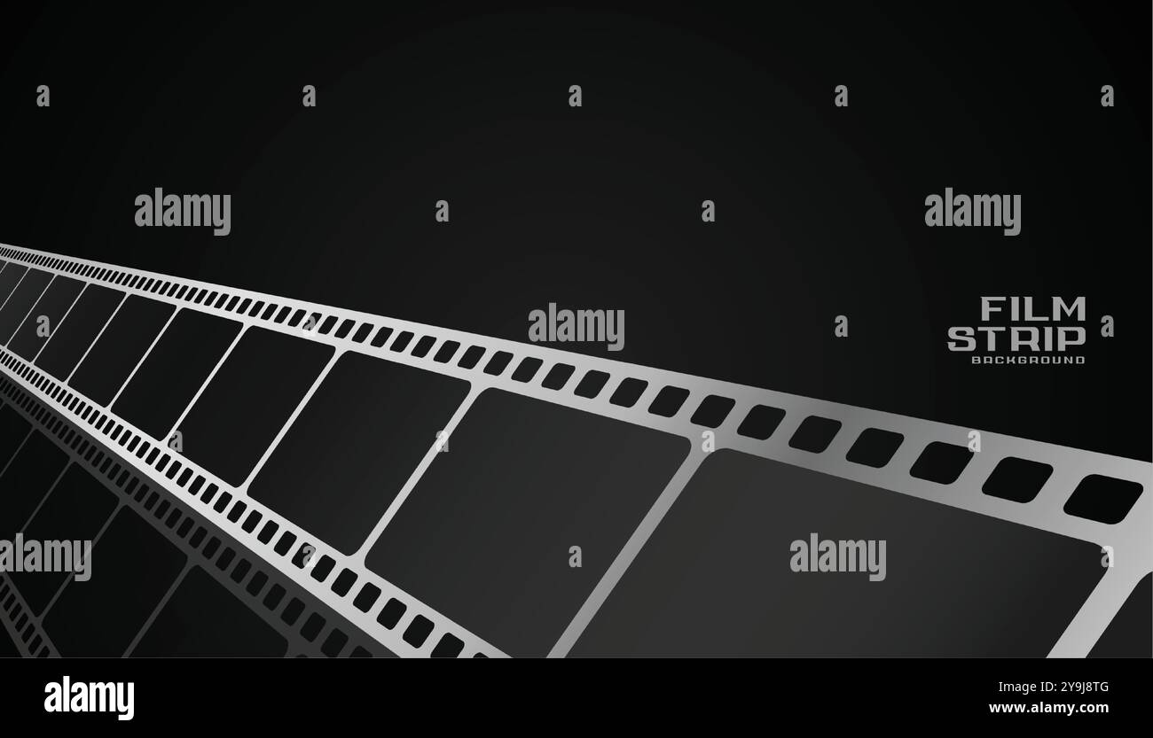 elegant retro movie strip design on black background vector Stock ...