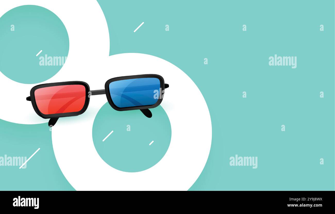 3d cinema glasses design for movie show background vector Stock Vector ...