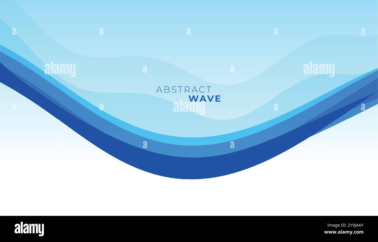 abstract blue curvy wave with smooth movement modern background vector ...