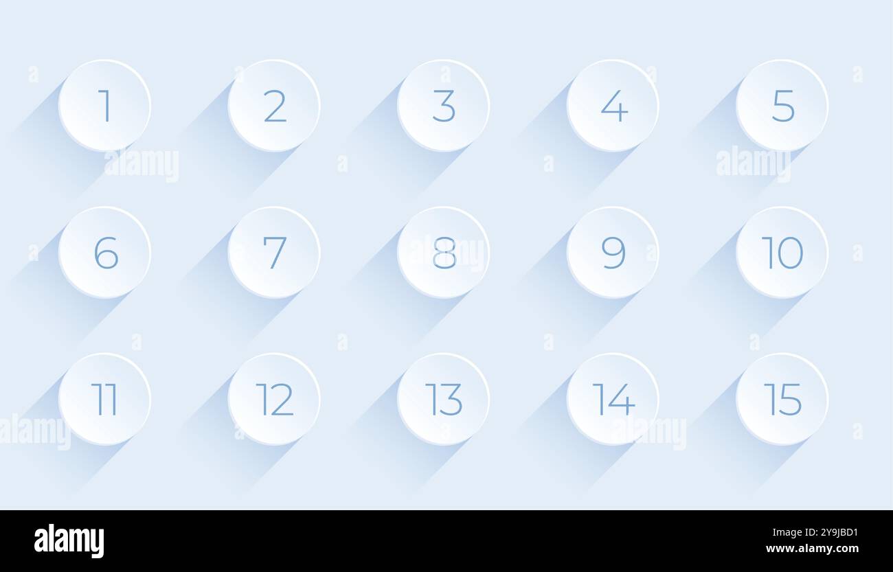 collection of bullet points icon background with numerical digit vector ...