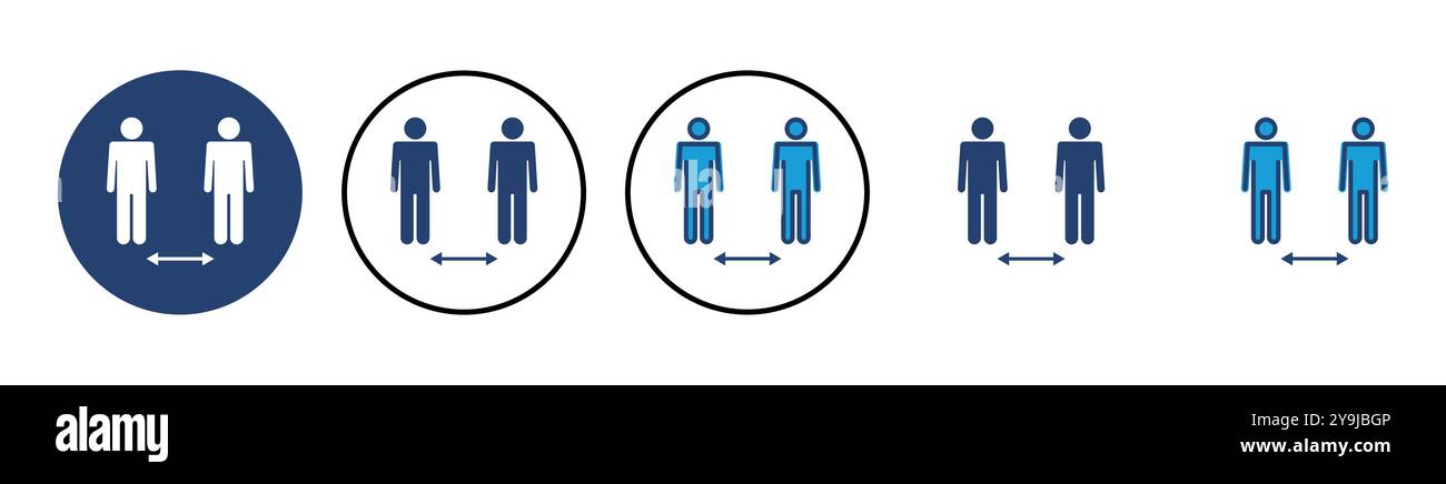 Social distance icon vector. social distancing icon. self quarantine ...