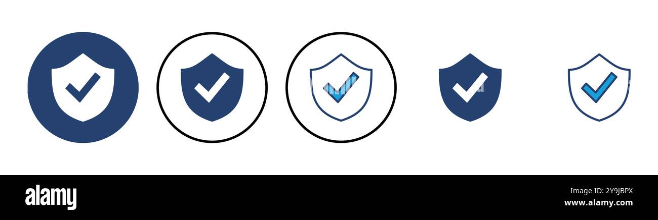 Shield check mark icon vector. Protection approve sign. Safe icon vector Stock Vector Image ...
