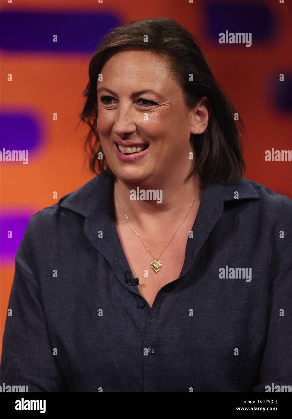 EDITORIAL USE ONLY Miranda Hart during the filming for the Graham ...