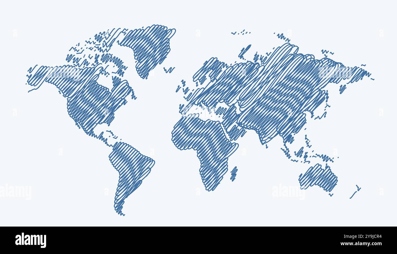 abstract world map in linear pattern vector design Stock Vector Image ...