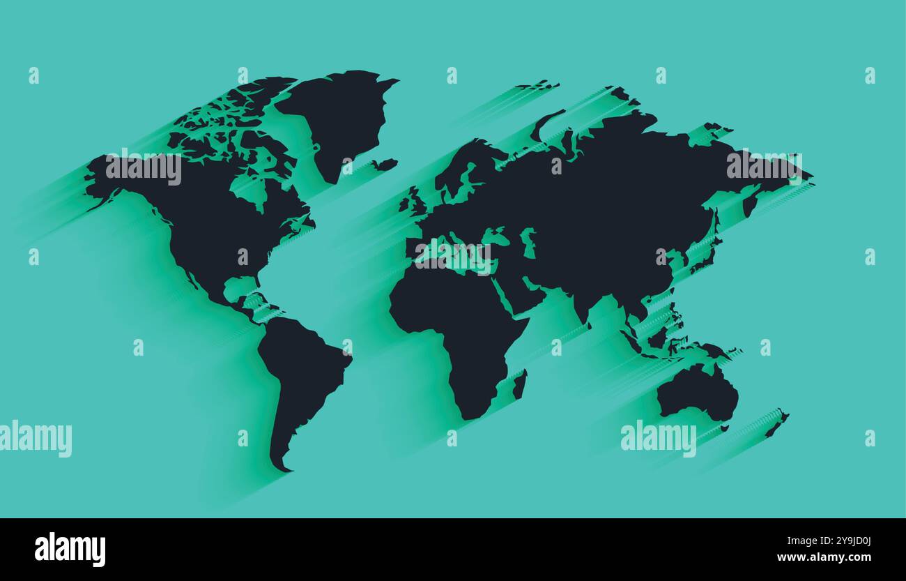 clean global map silhouette on flat background Stock Vector Image & Art ...