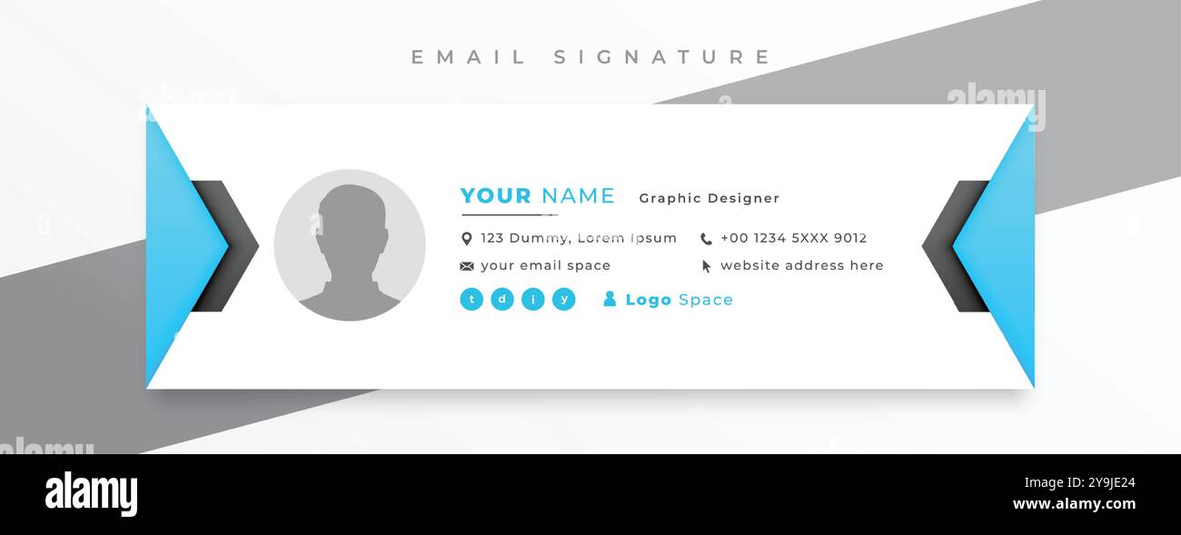 social media email signature card template design Stock Vector Image ...