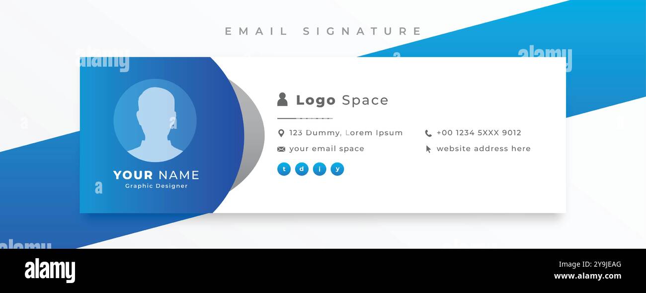 corporate mail signature card template in horizontal layout design ...
