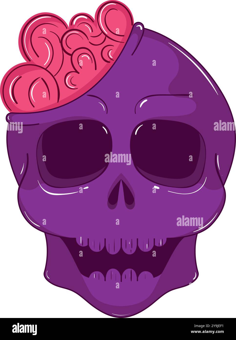 Skull with exposed brain illustration Vector Stock Vector Image & Art ...