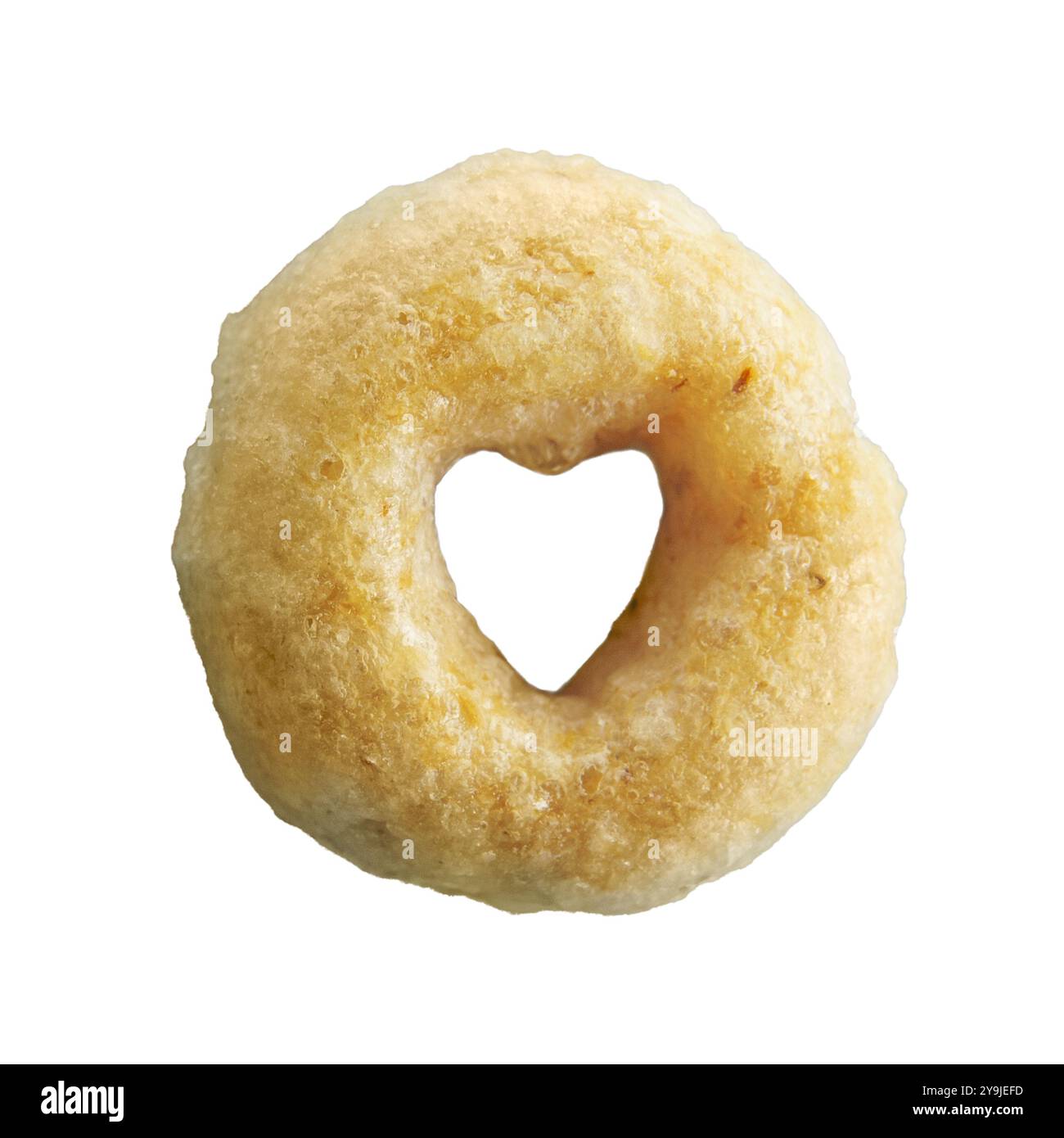 Single Cheerios cereal loop with a heart center for health. Isolated on white background Stock ...