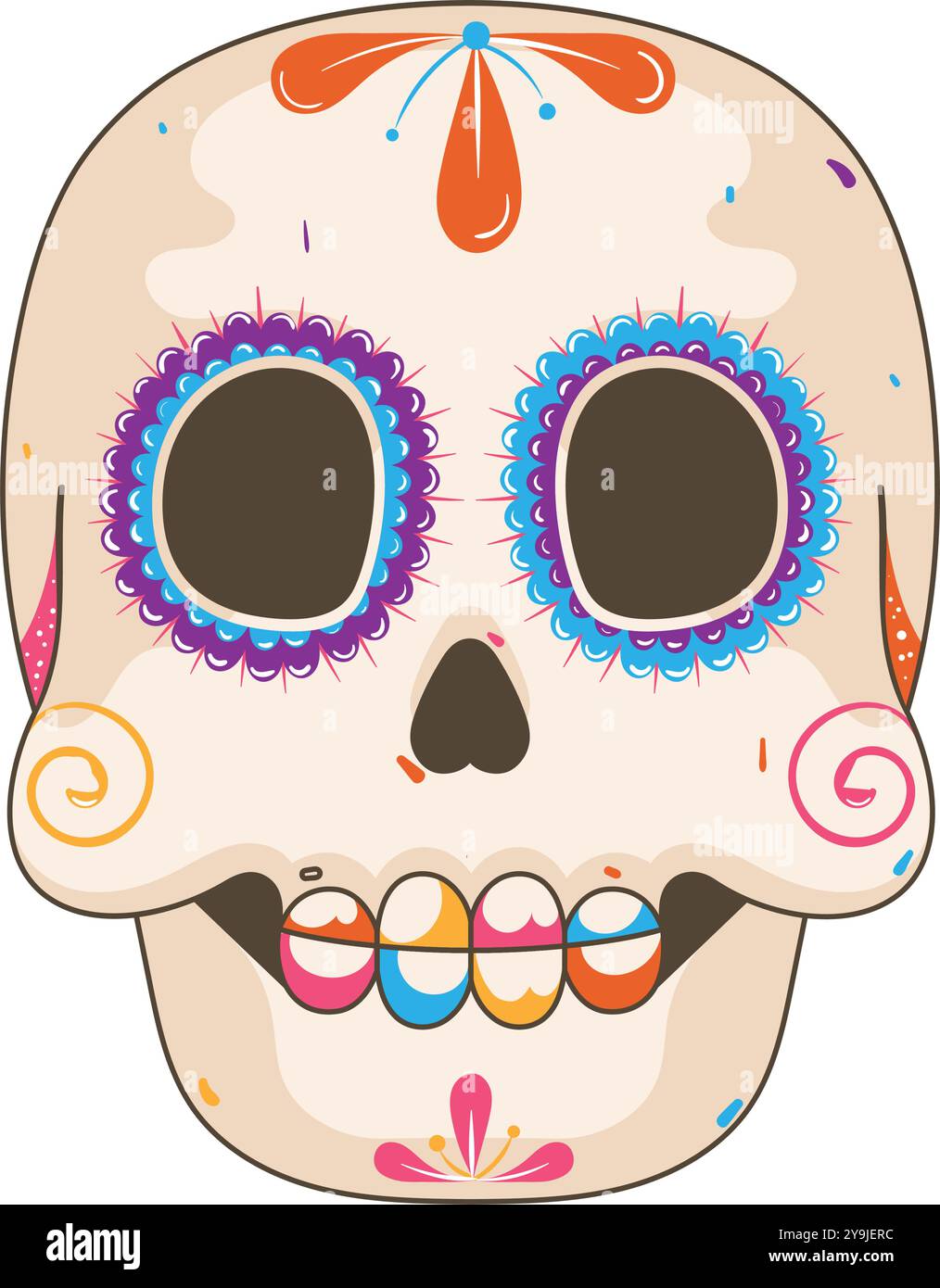 Decorative sugar skull with floral patterns Vector Stock Vector Image ...