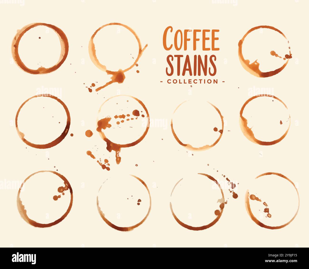 Collection coffee stains Stock Vector Images - Alamy