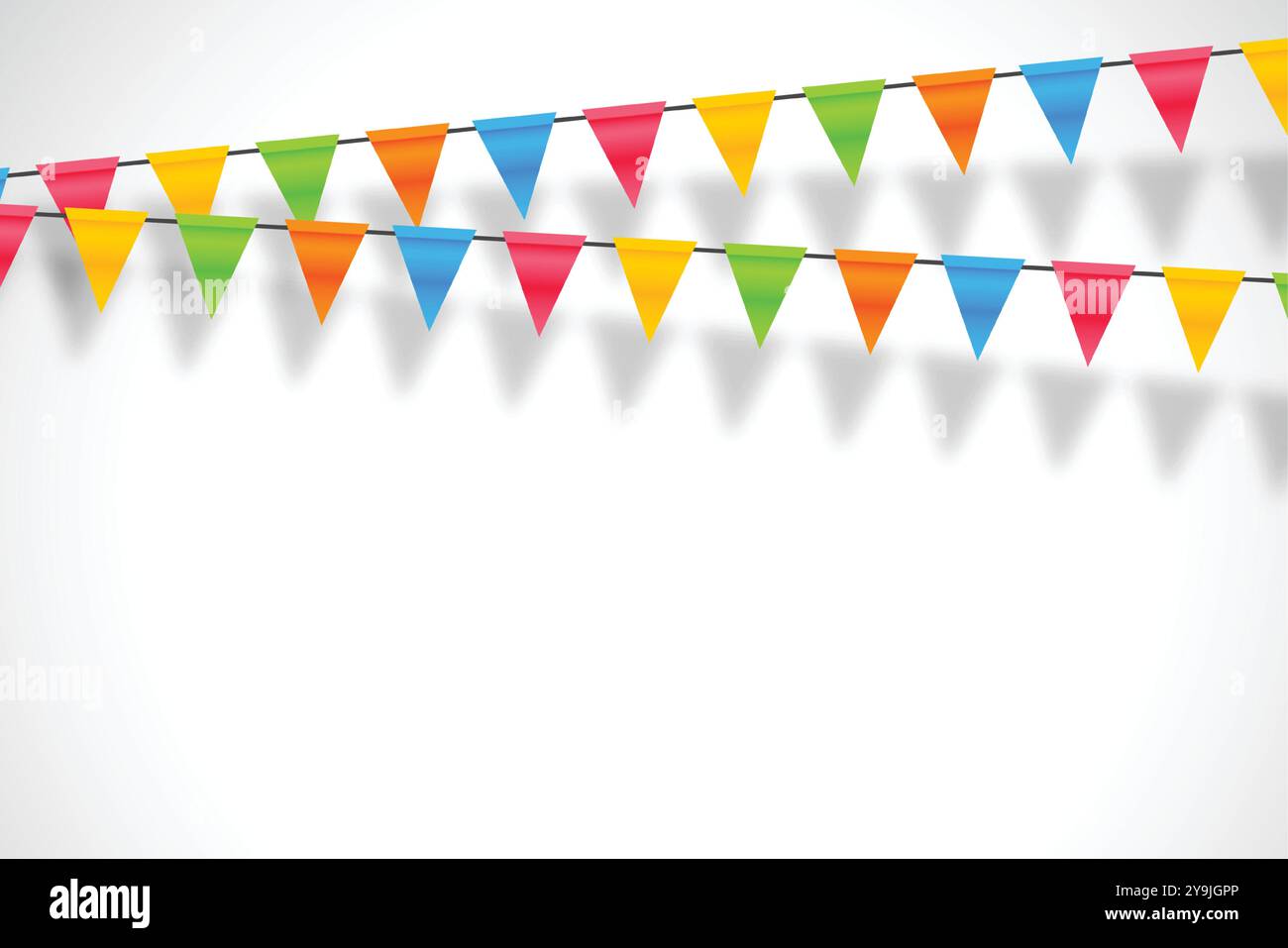 decorative party flags garland background for kids fun with shadow ...