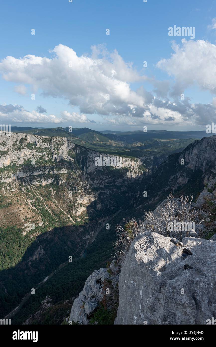 Expansive Panoramic View of the Verdon Gorge Cliffs and Valley ...