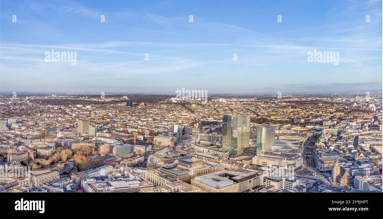Frankfurt, Germany - February 1, 2024:panoramic view to skyline of ...