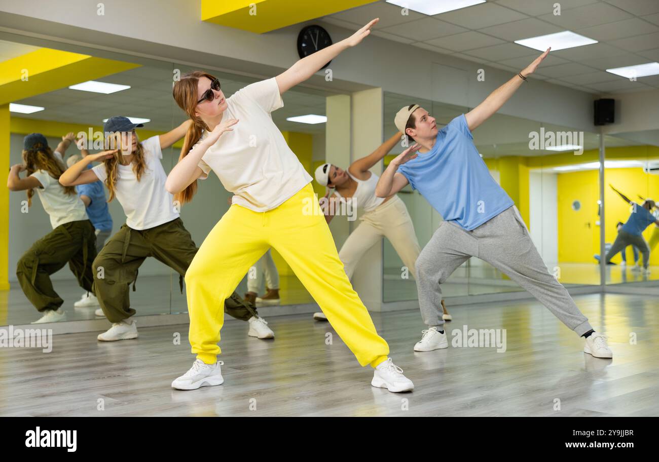 Teen girl dancing modern dances in dance studio Stock Photo - Alamy