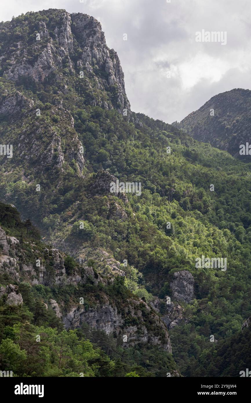 Detailed Close-Up of Limestone Cliffs and Rock Textures in the Verdon ...