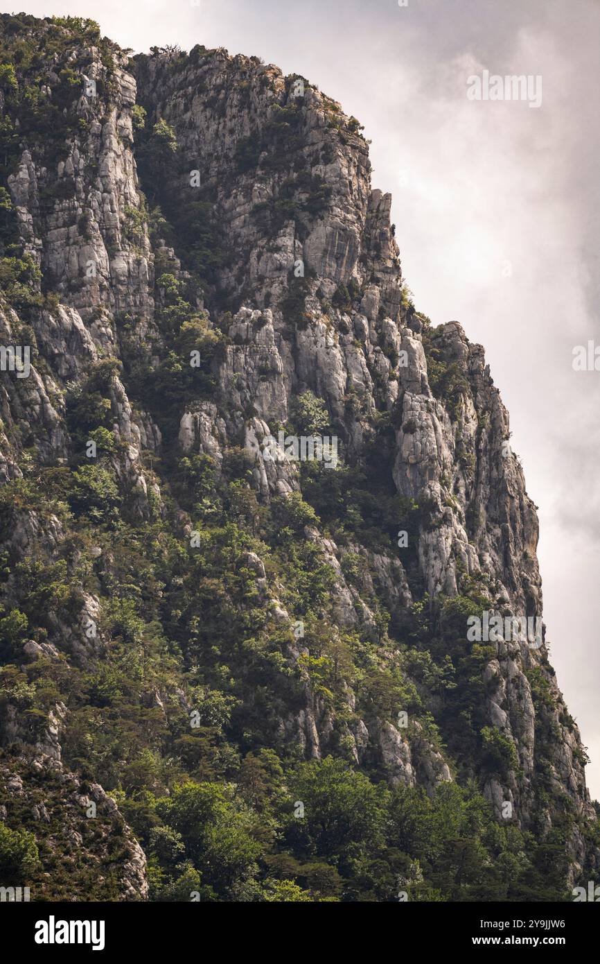 Detailed Close-Up of Limestone Cliffs and Rock Textures in the Verdon ...