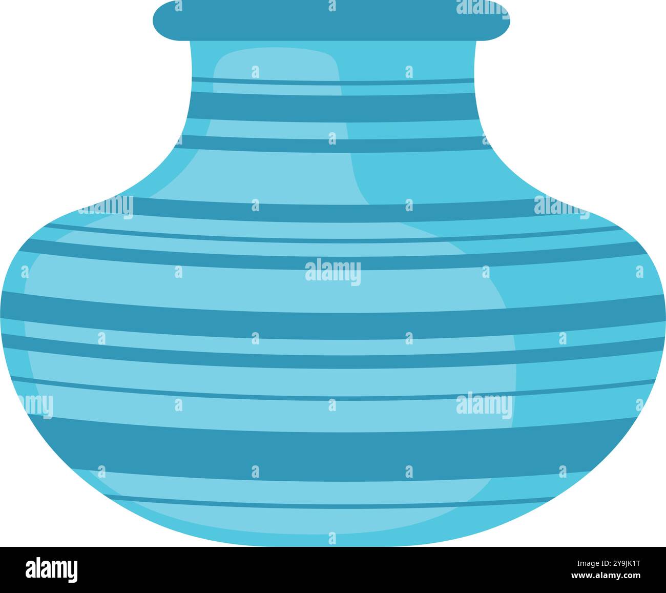 Blue ceramic vase with horizontal stripes, Vector Stock Vector Image ...