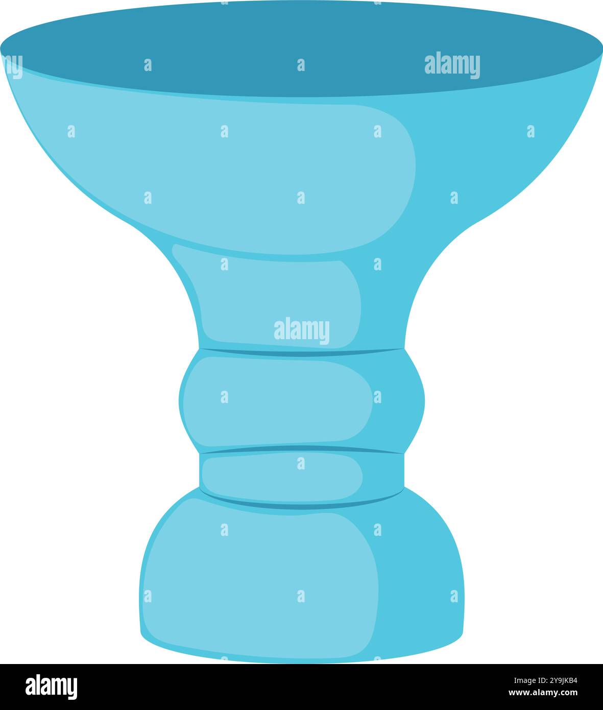 Light blue decorative bowl with rounded base, Vector Stock Vector Image ...