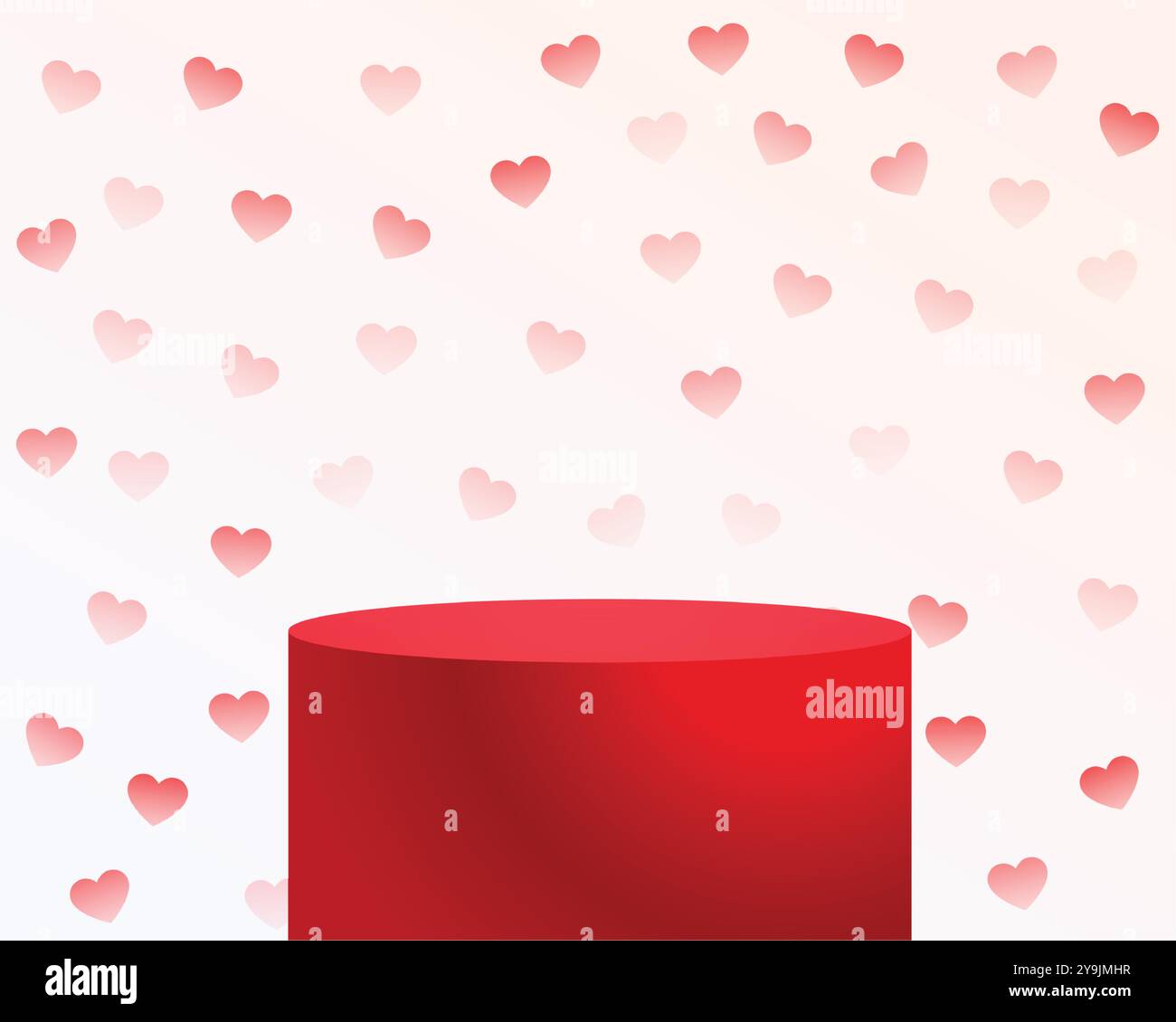 3d podium platform for valentine's day heart pattern background vector ...