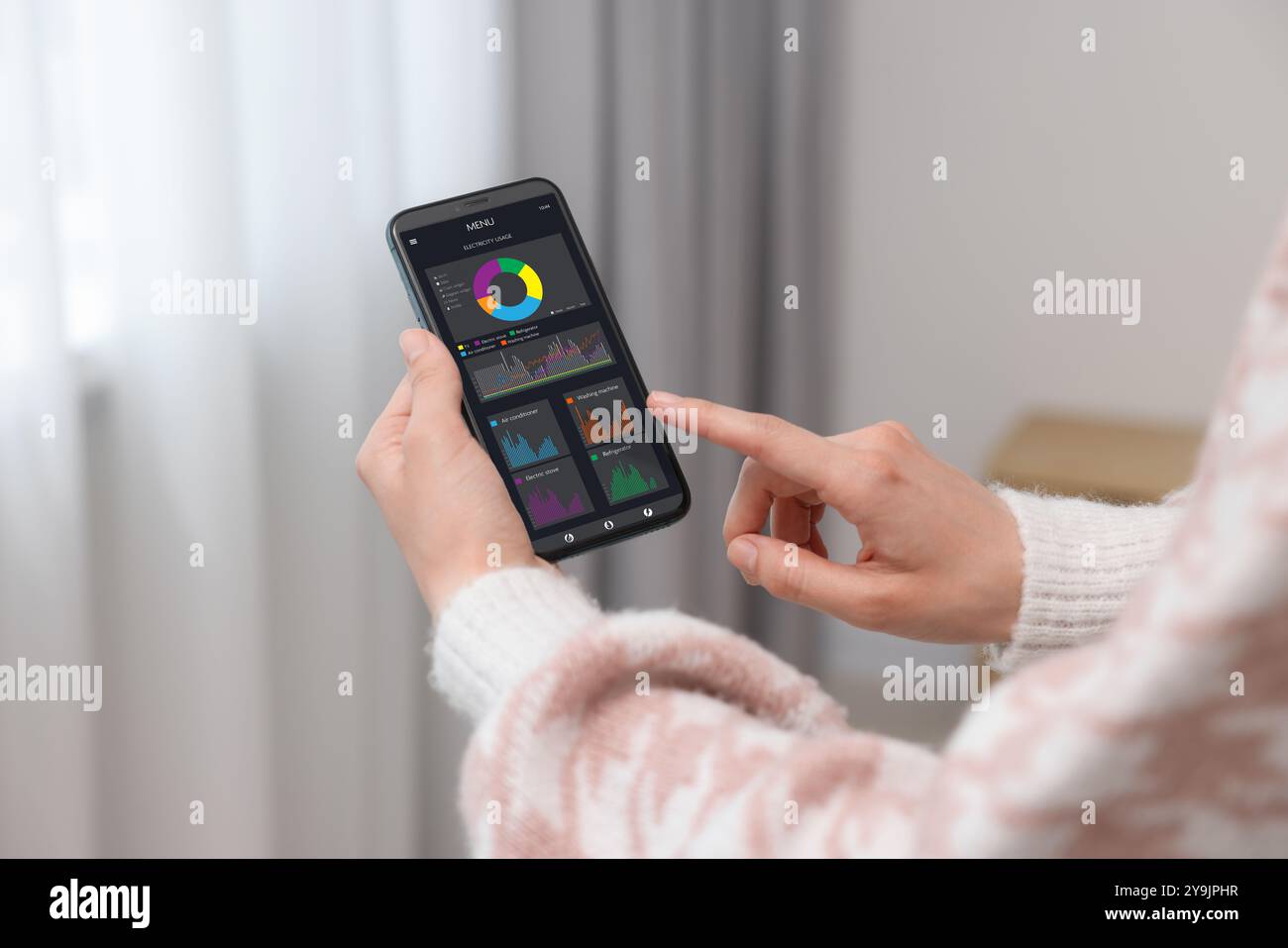 Smart energy meter and woman hi-res stock photography and images - Alamy