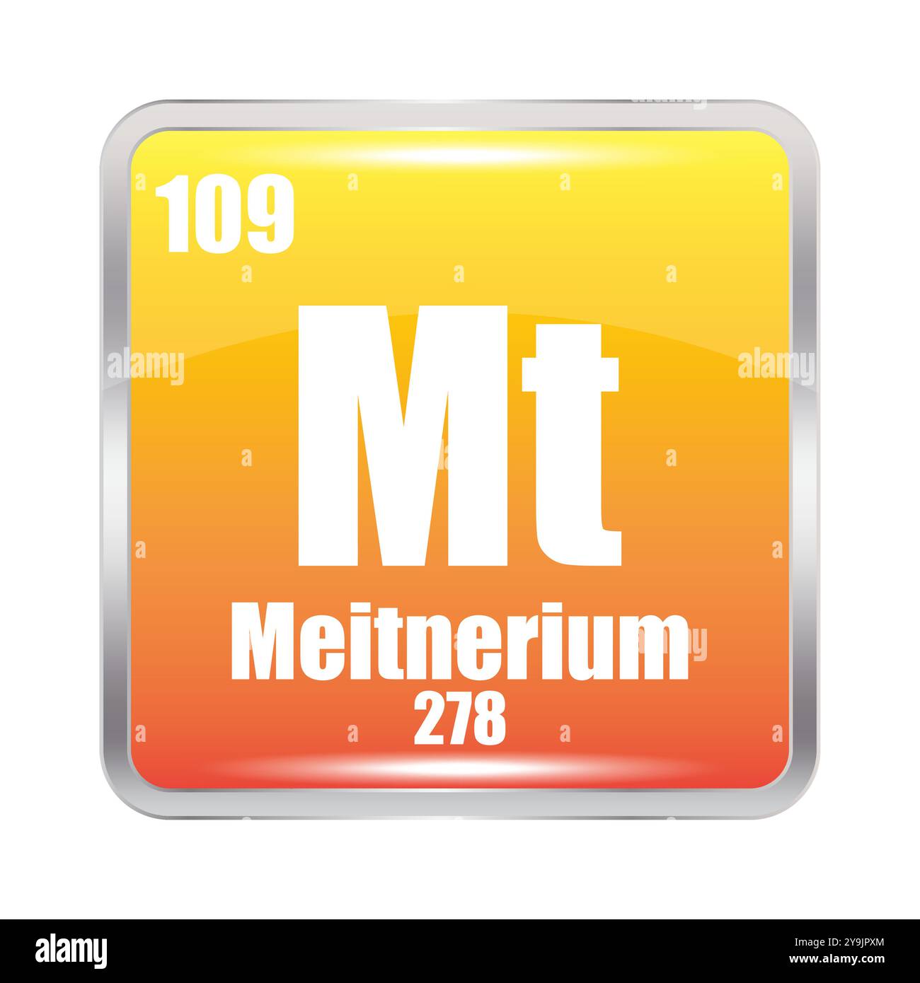 Meitnerium icon. Mt chemical element. Atomic number 109. Mass 278 ...