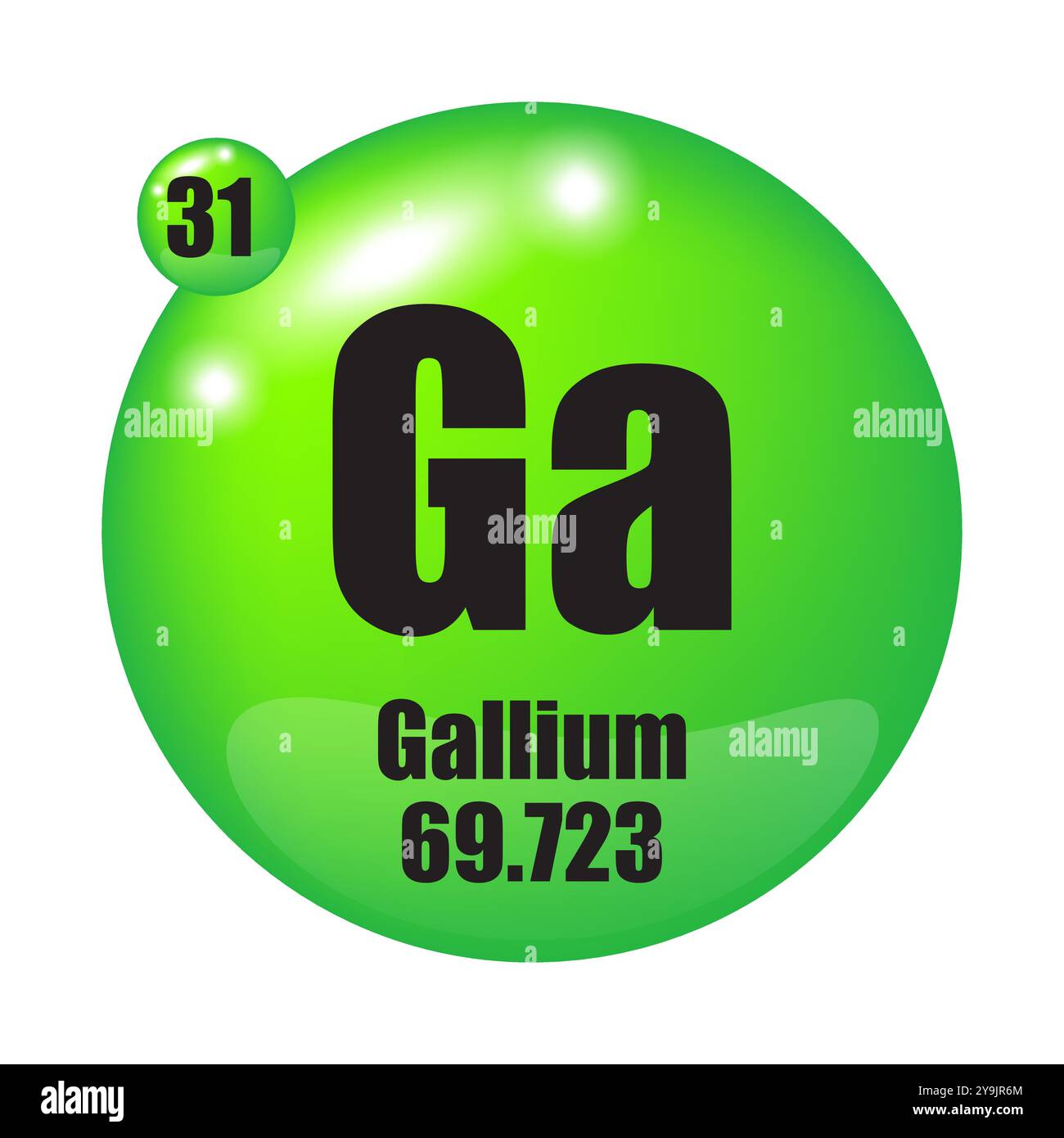 Gallium icon. Atomic number 31. Mass 69.723. Vector symbol Stock Vector ...