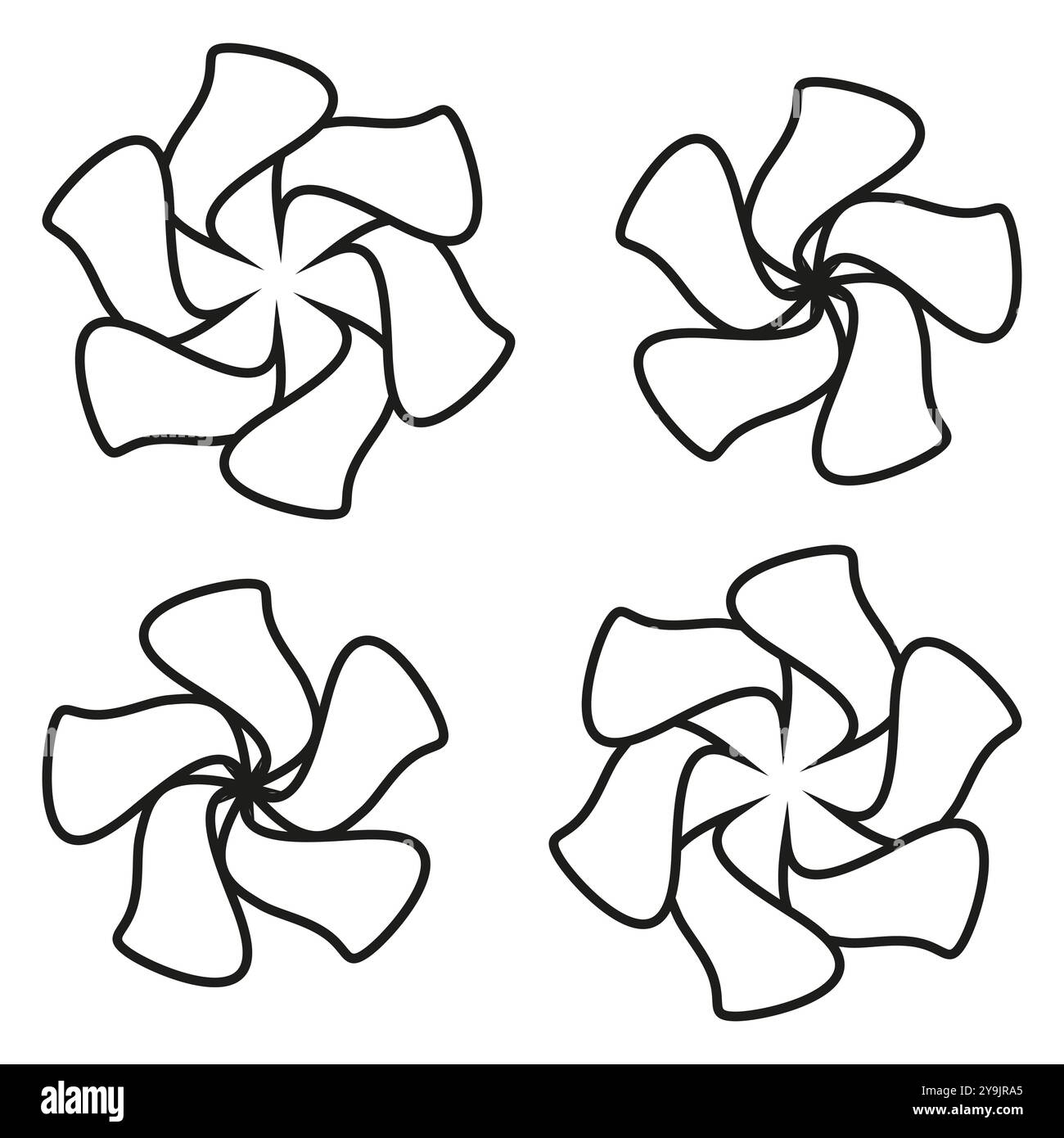 Abstract swirl icon. Curved shapes vector. Spiral design symbol ...