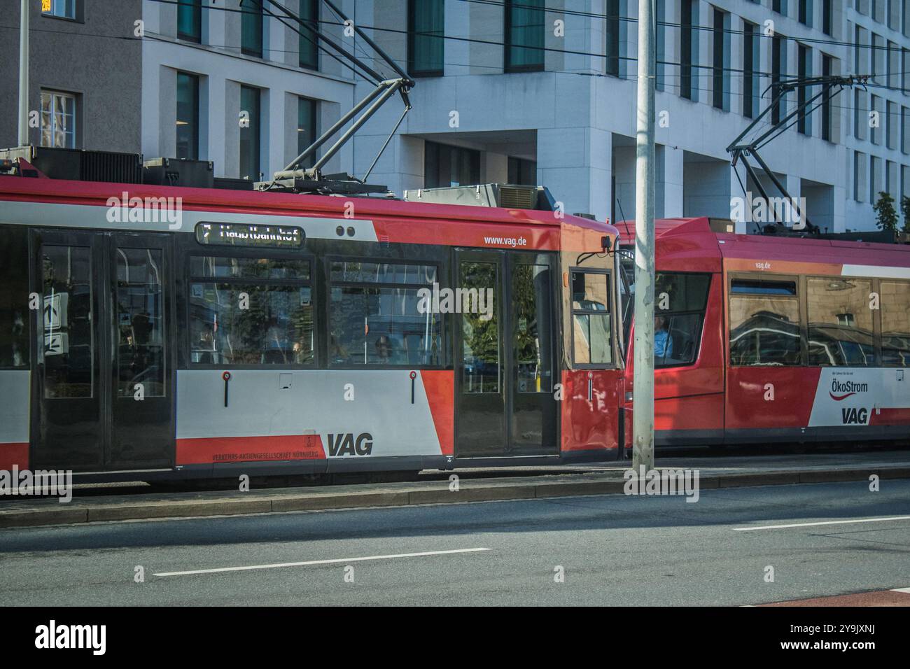 Nuremberg, Germany, October 10, 2024 A German electric tram from the ...