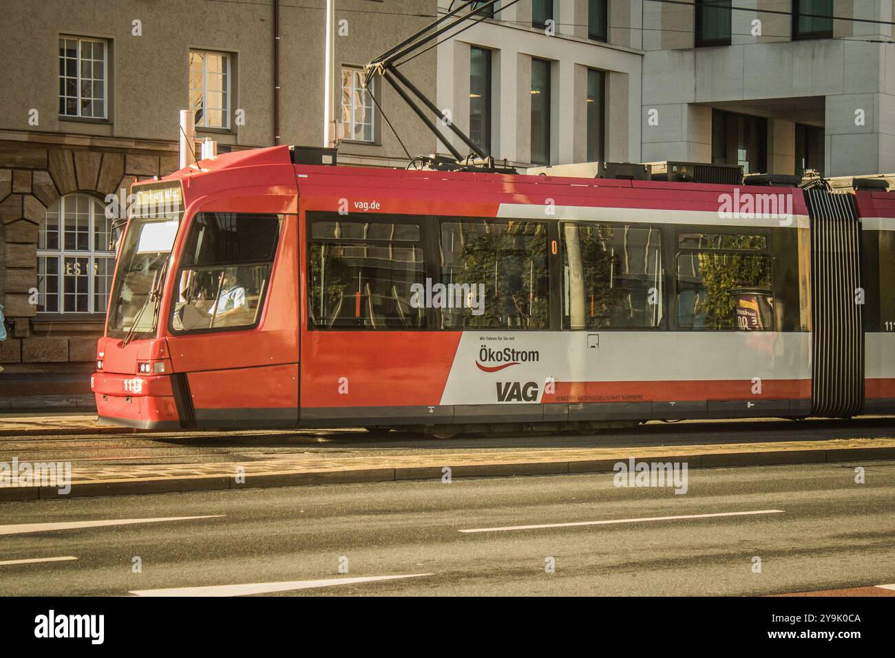 Nuremberg, Germany, October 10, 2024 A German electric tram from the ...