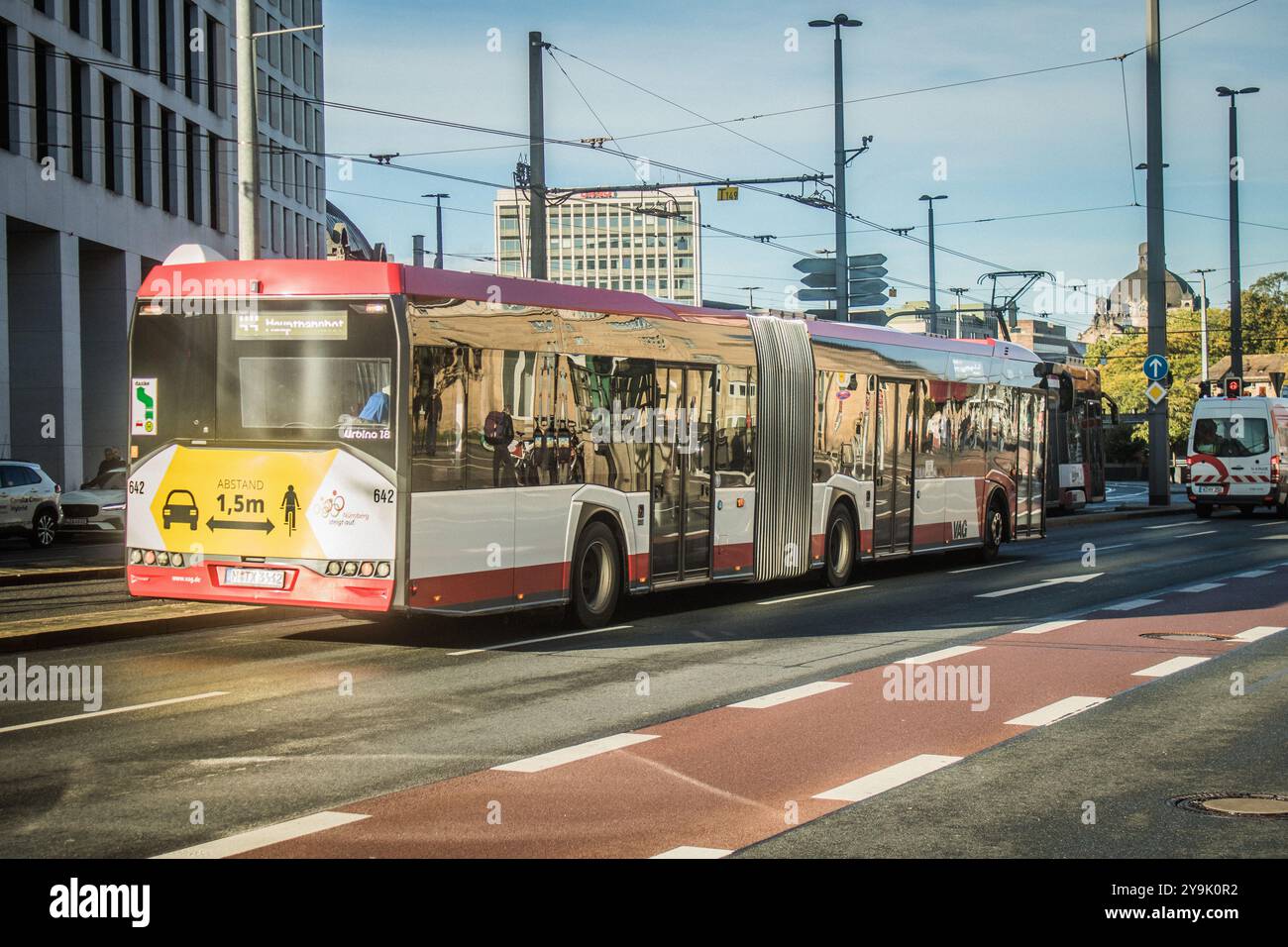Nuremberg, Germany, October 10, 2024 A German electric tram from the ...