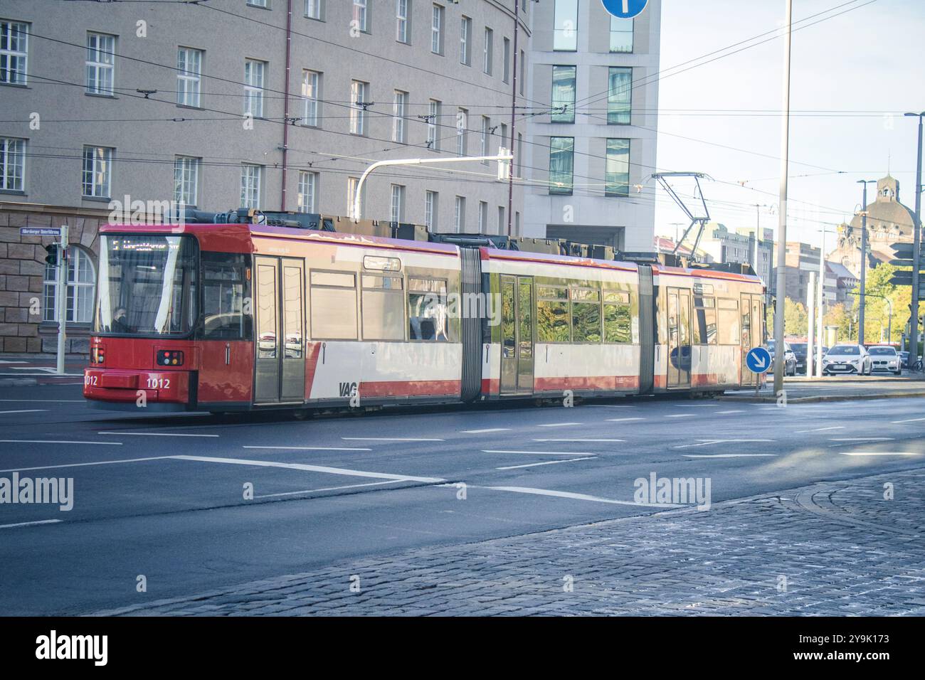 Nuremberg, Germany, October 10, 2024 A German electric tram from the ...