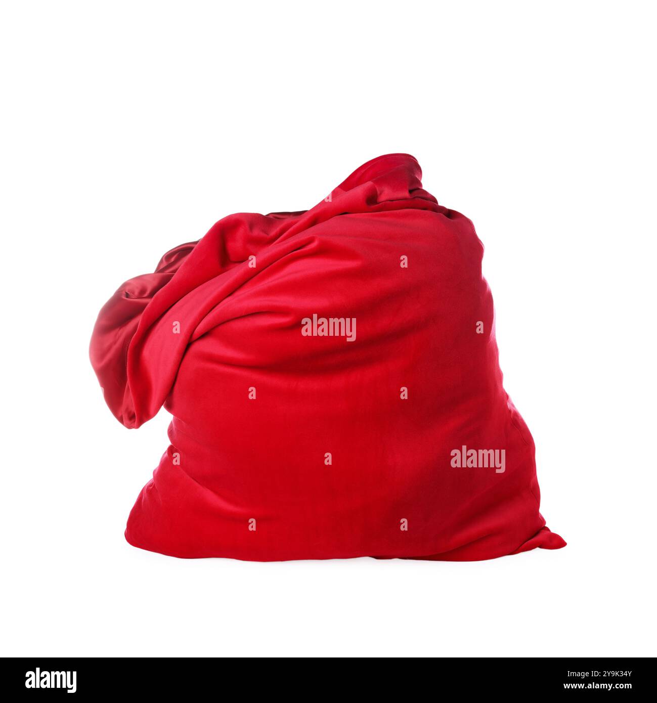 Red Santa Claus bag isolated on white Stock Photo - Alamy