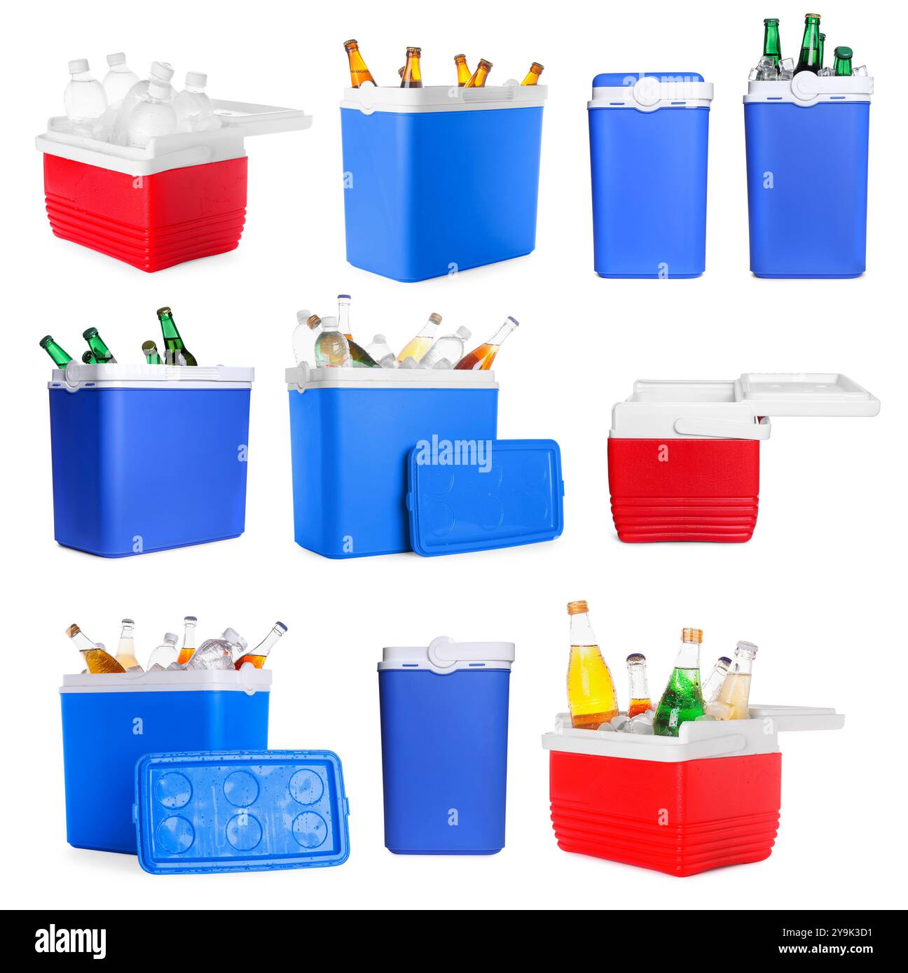Different cool boxes isolated on white, set Stock Photo - Alamy