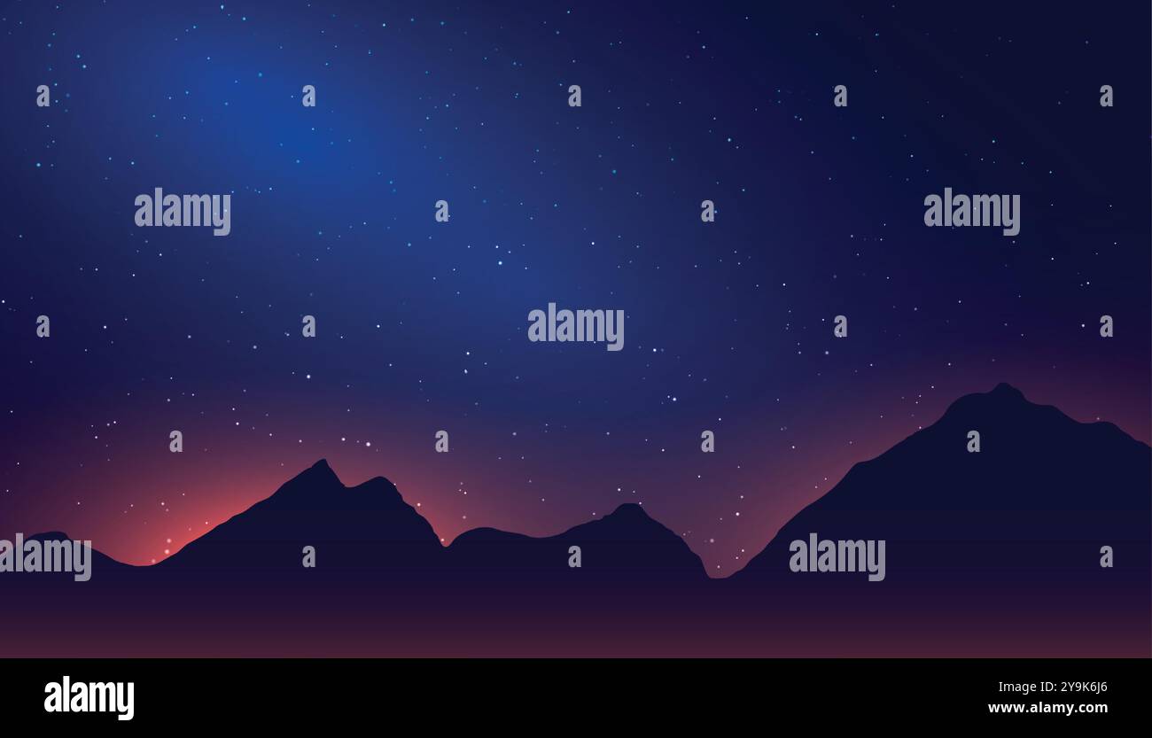 cosmic inspire stunning starry night sky banner with mountain and stars ...