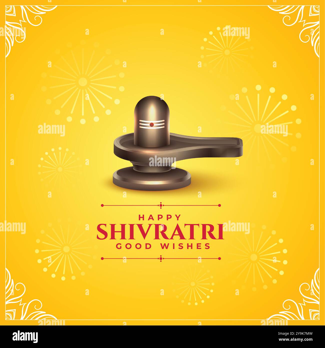 happy maha shivratri wishes card with realistic shiv lingam vector ...