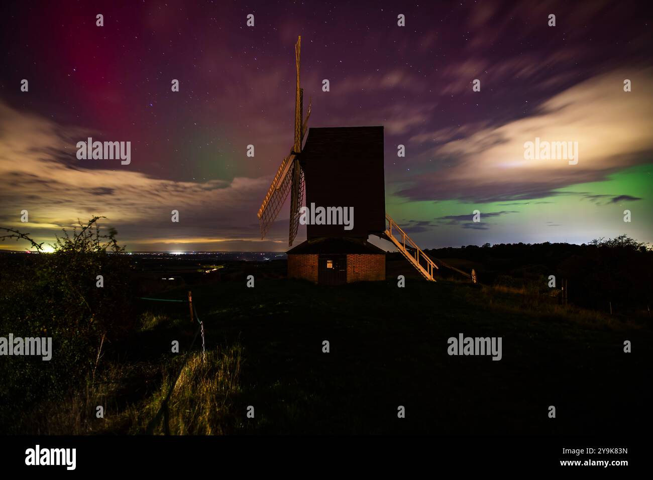 The spectacular Aurora Borealis lights up the sky across much of UK. The Northern Lights visible ...