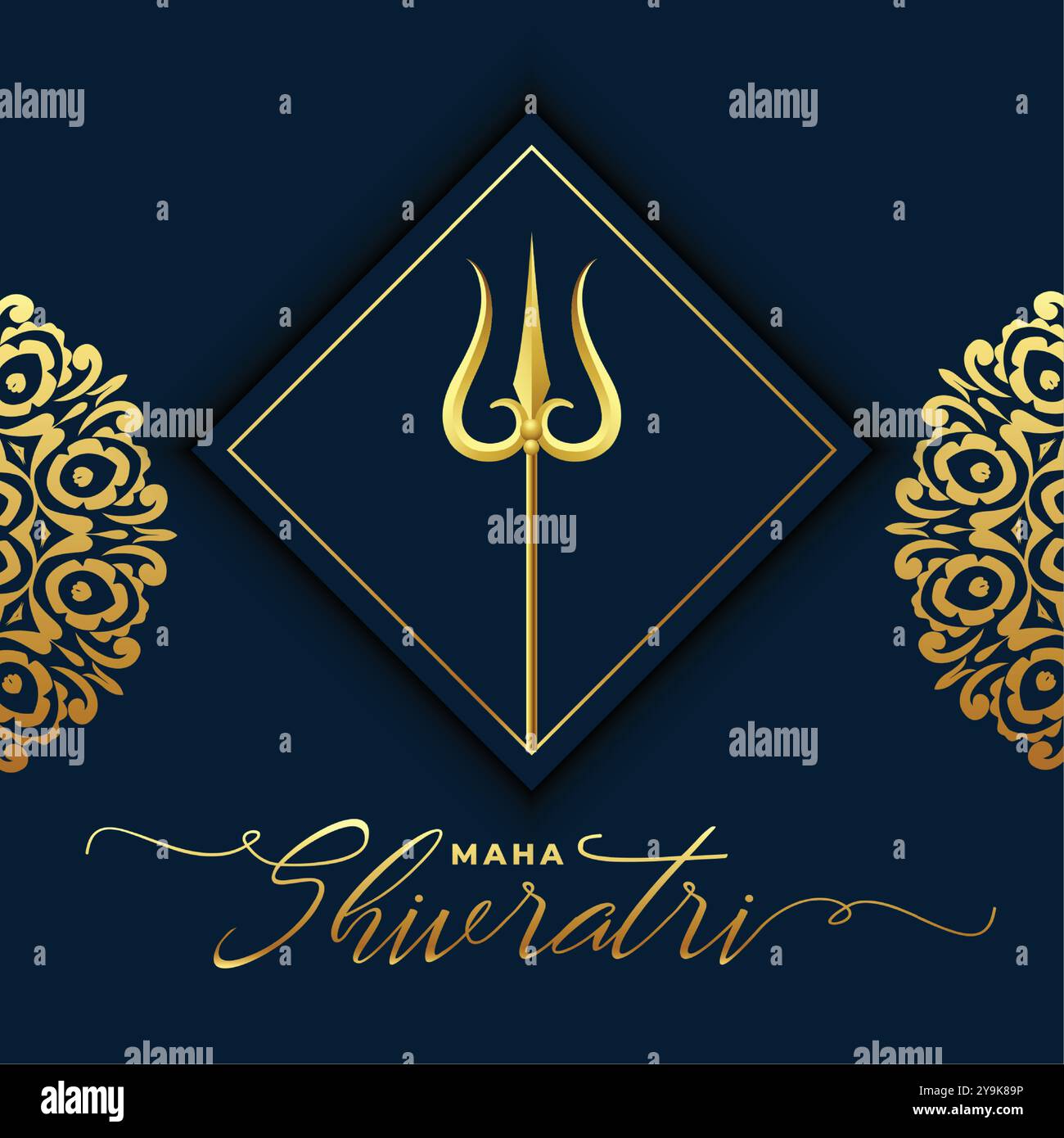 maha shivratri religious background with lord shiva golden trishul vector Stock Vector Image ...